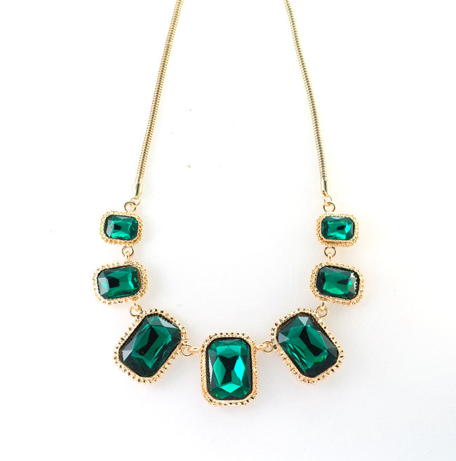 Green Statement Necklace, Green Collar Necklace, Green Bib Necklace on ...