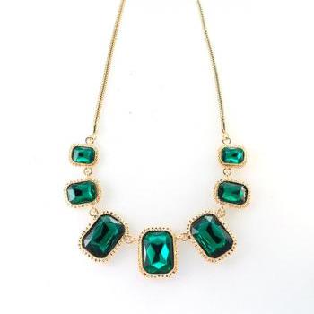 Green Statement Necklace, Green Collar Necklace, Green Bib Necklace on ...