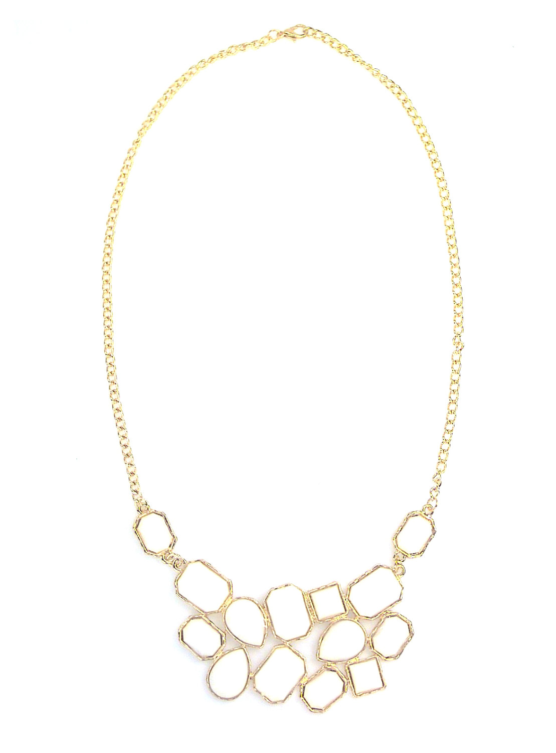 White Statement Necklace, White Bib Necklace, Prom Collar Necklace ...